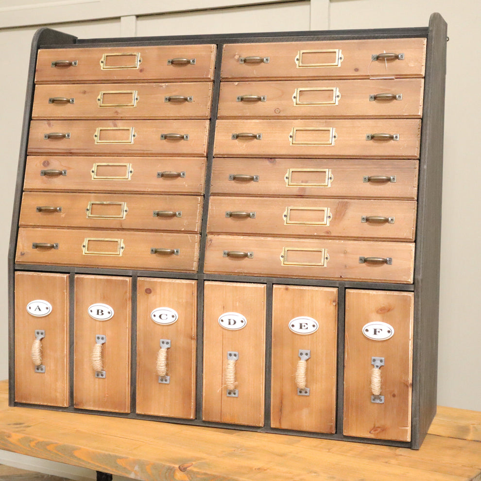 Retro Multi Drawer Wooden Wall Unit – Bright Gray Loft Interiors